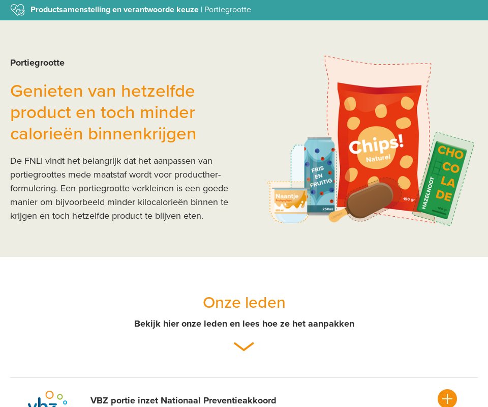 Portiegrootte - Handvest Gezondheid